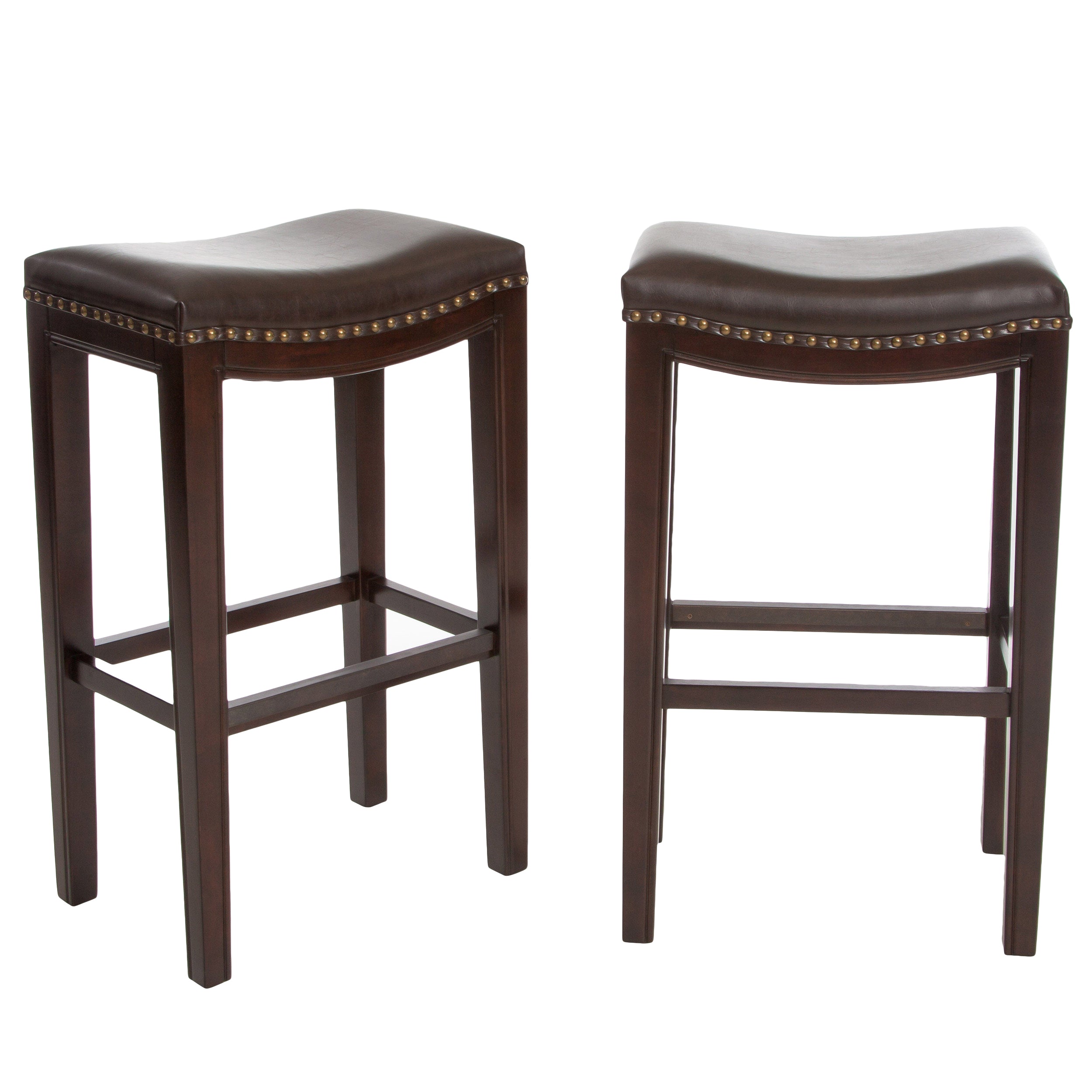 Aeris Vape Wooden Studded Barstool,Set of 2 – GDFStudio