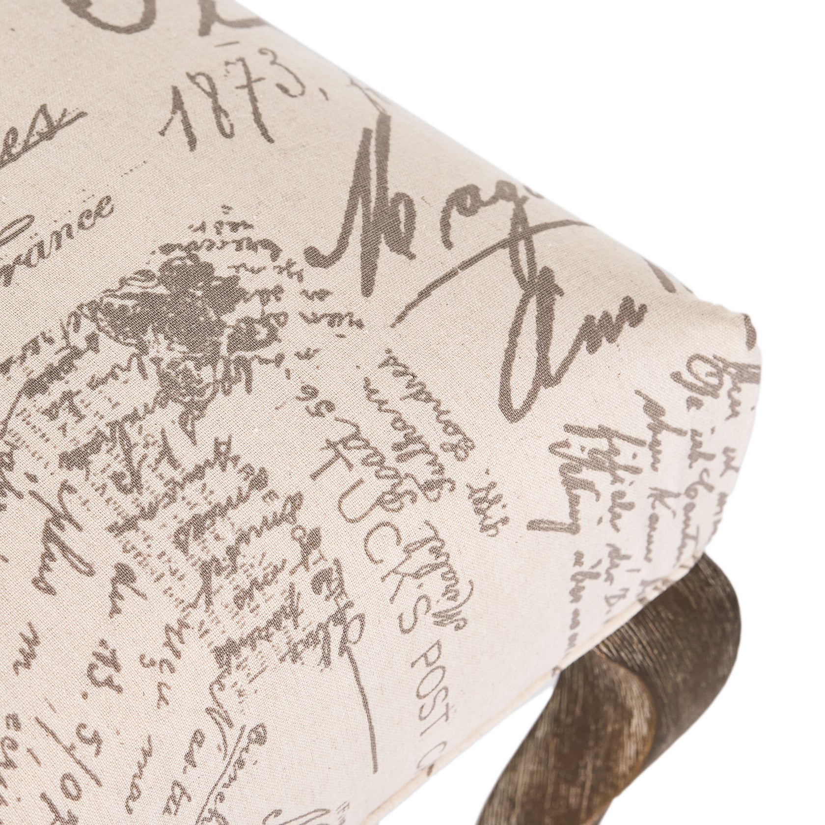 Crown Back French Script Beige Fabric Dining Chairs (Set of 2) – GDFStudio