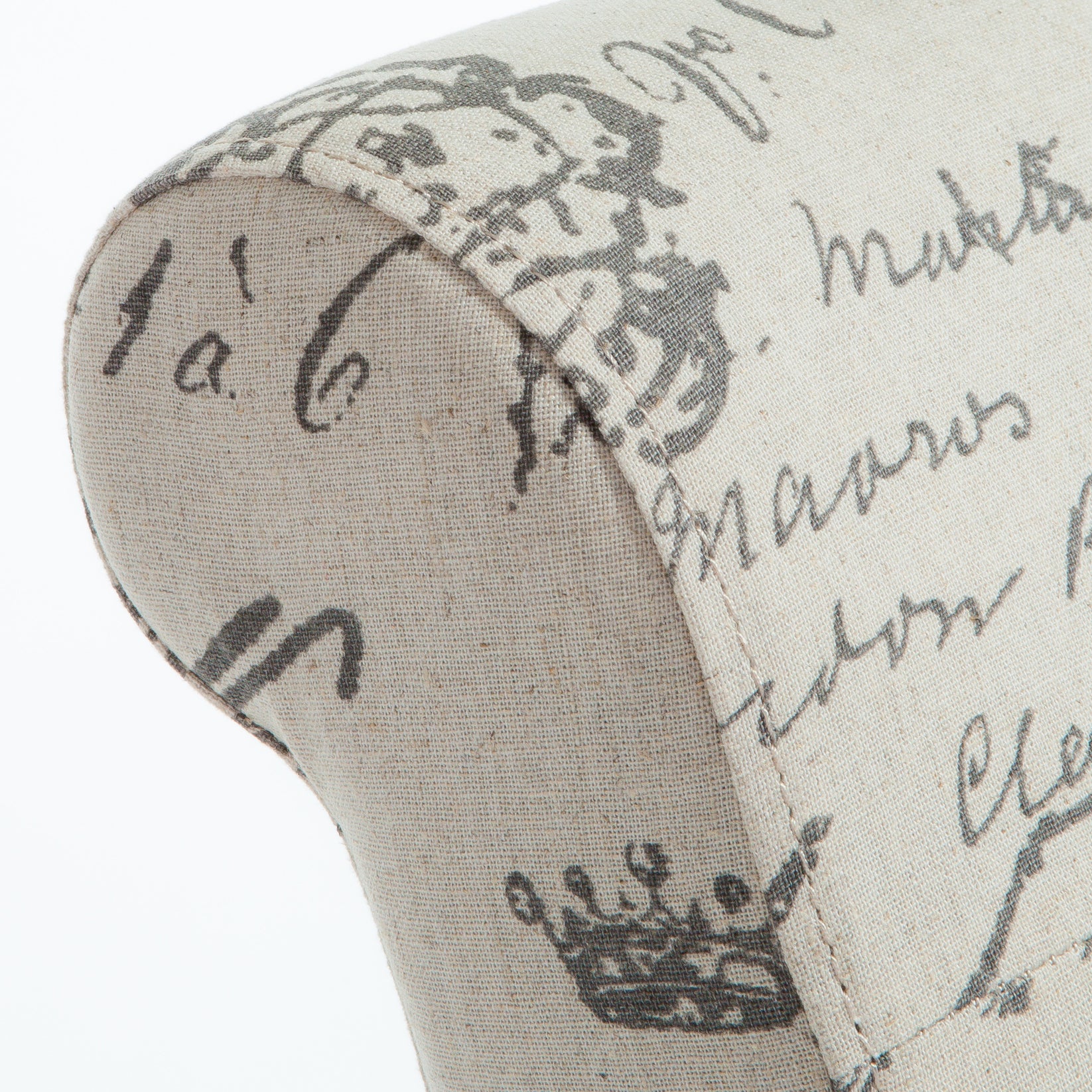 Cosette Script Printed Beige Linen Dining Chairs (Set of 2) – GDFStudio