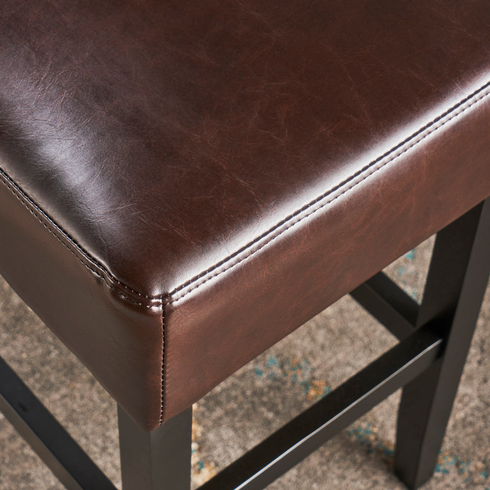 Adler 26-Inch Brown Leather Backless Counter Stool (Set of 2) – GDFStudio