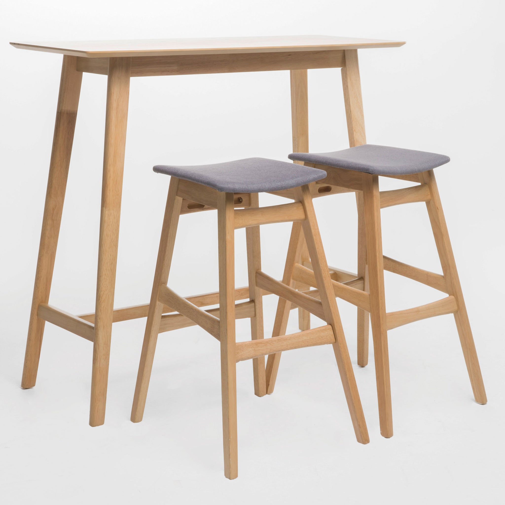 Ethel Natural Oak Finish Rectangular 3 Piece Bar Set – GDFStudio