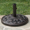 Gretta Outdoor Bronze Resin and Black Steel Unbrella Base – GDFStudio