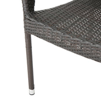 Miranda Outdoor Mix Mocha Wicker Stacking Dining Chairs (Set of 4 ...