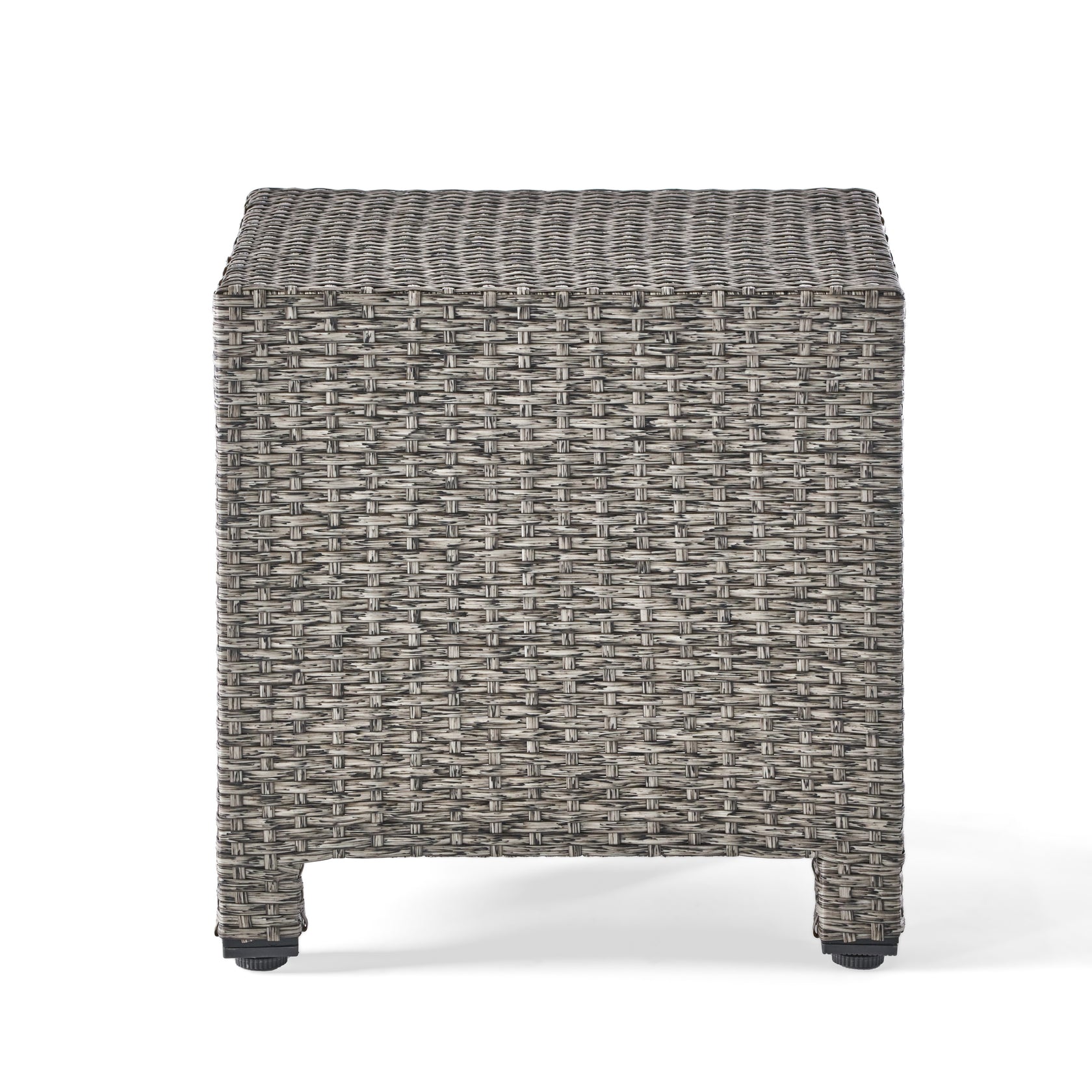 Venice Outdoor Gray Wicker Side Table – GDFStudio