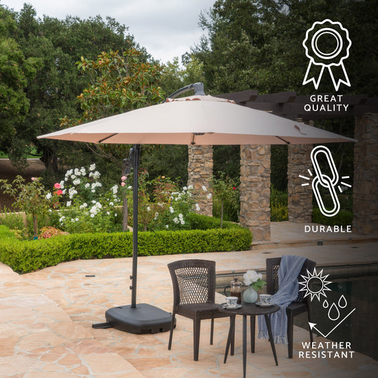 Sahara Outdoor Water Resistant Canopy w/ Plastic Base Aluminum Pole ...
