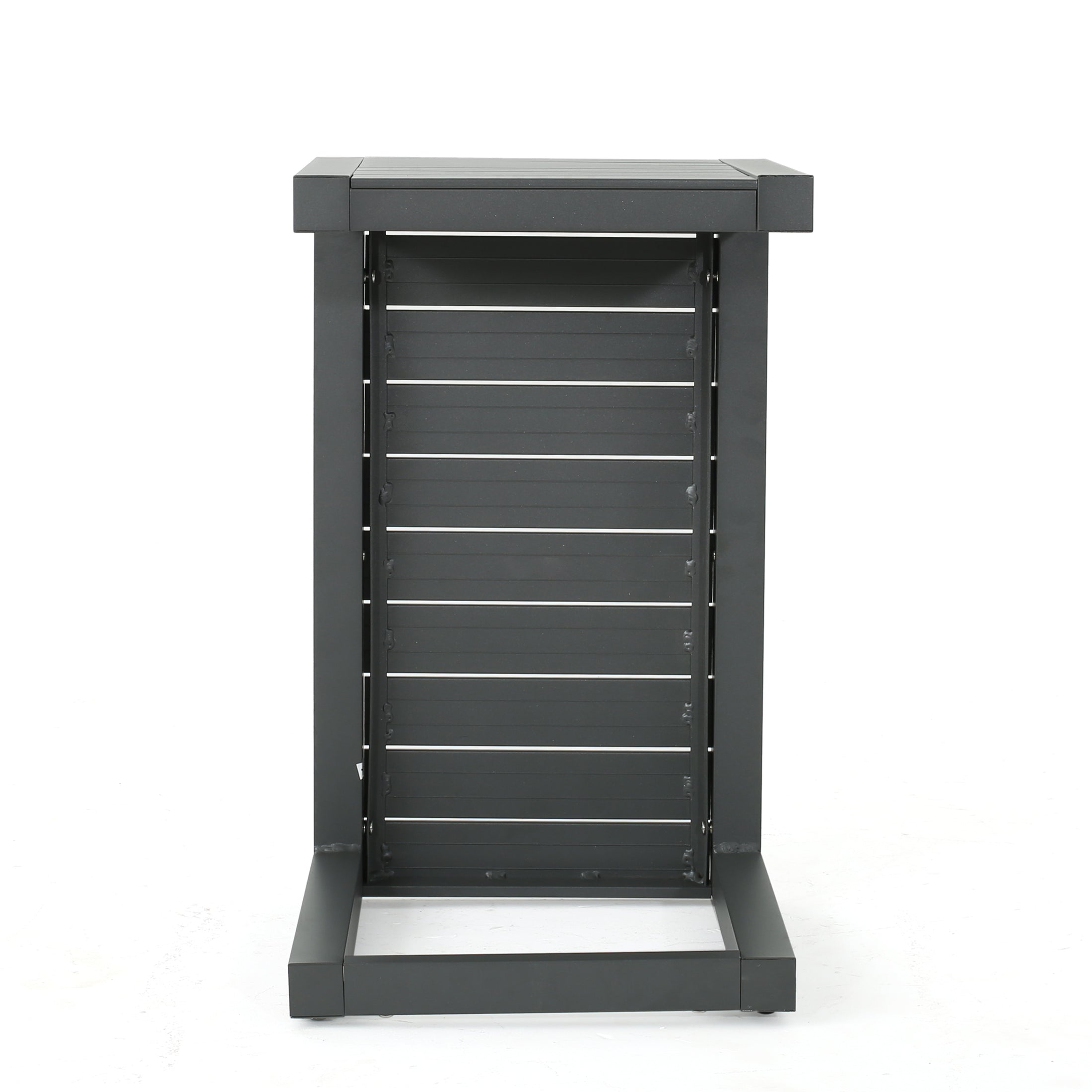 Crested Bay Outdoor Gray Aluminum C-Shaped Side Table – GDFStudio