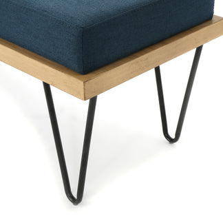 Elaina Industrial Modern Fabric Bench – GDFStudio