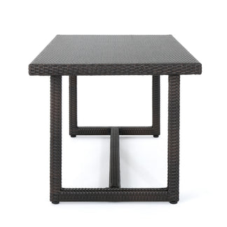 Cain Outdoor Transitional 7-Piece Multi-Brown Wicker Dining Set – GDFStudio