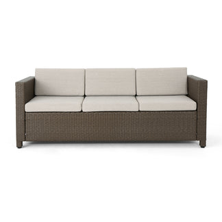 Cony Outdoor Wicker 3 Seater Sofa – GDFStudio