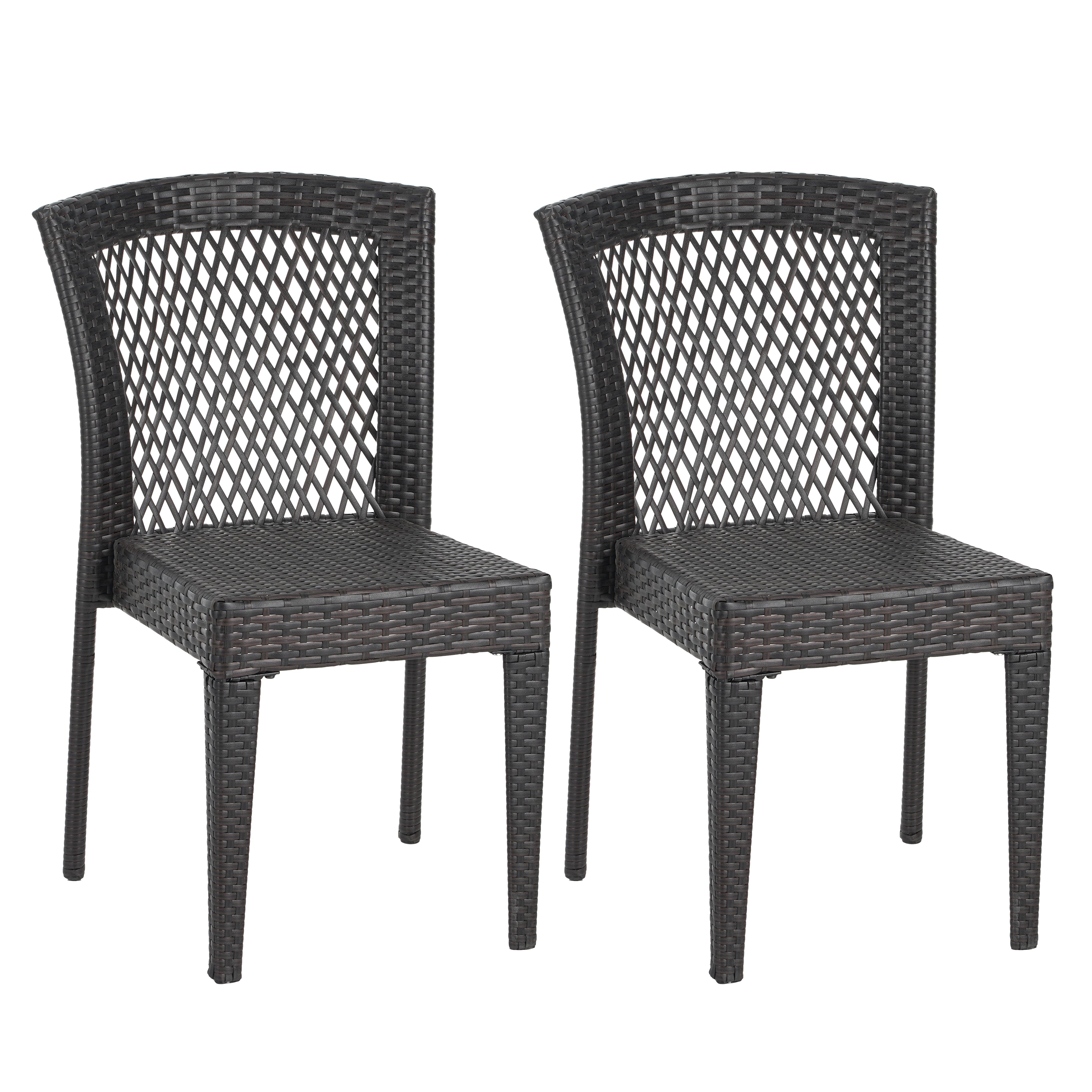 Brisa Outdoor Dining Chairs, Stackable Chairs with UV-Resistant PE Rat ...