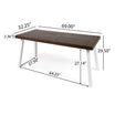 Mika Outdoor Finished Acacia Wood Dining Table with Metal Legs – GDFStudio