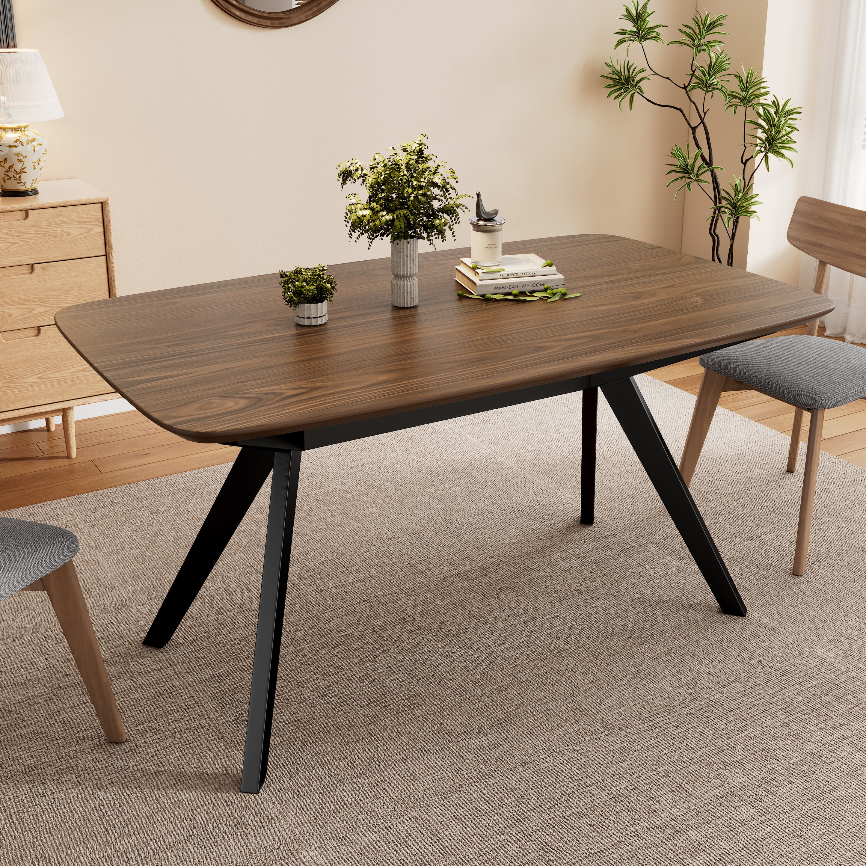 Borean Modern Walnut Wood Dining Table – GDFStudio