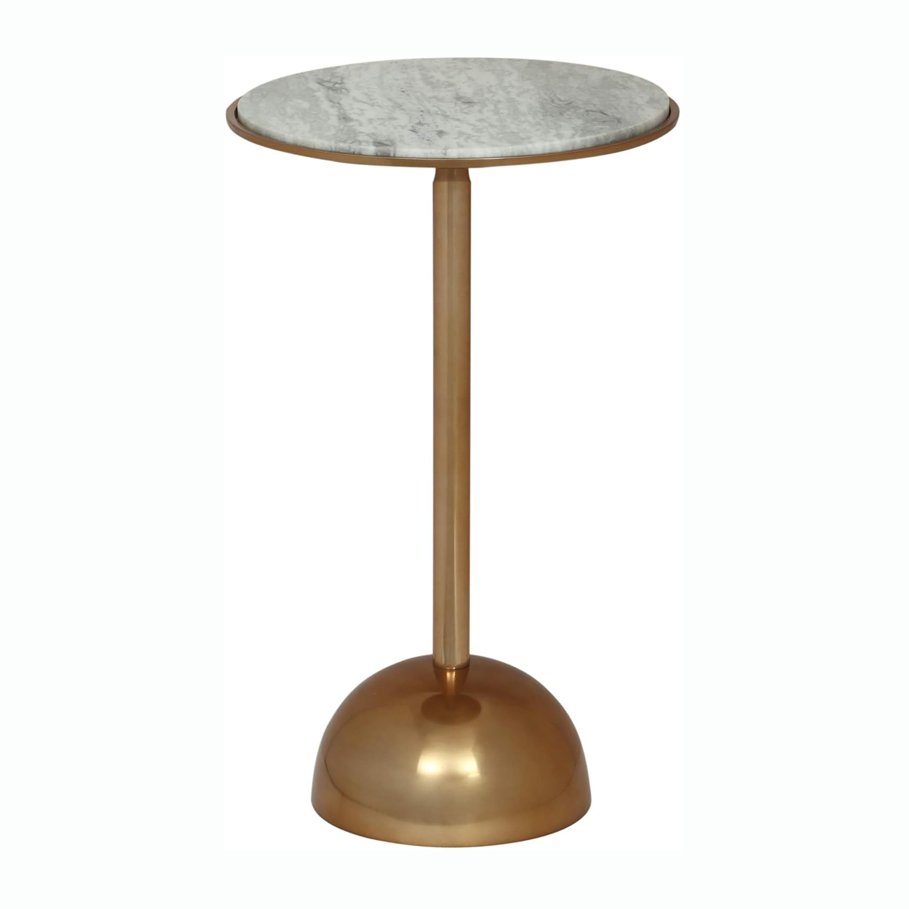 Bartholo Modern Glam Aluminum Accent Table with Marble Table Top ...