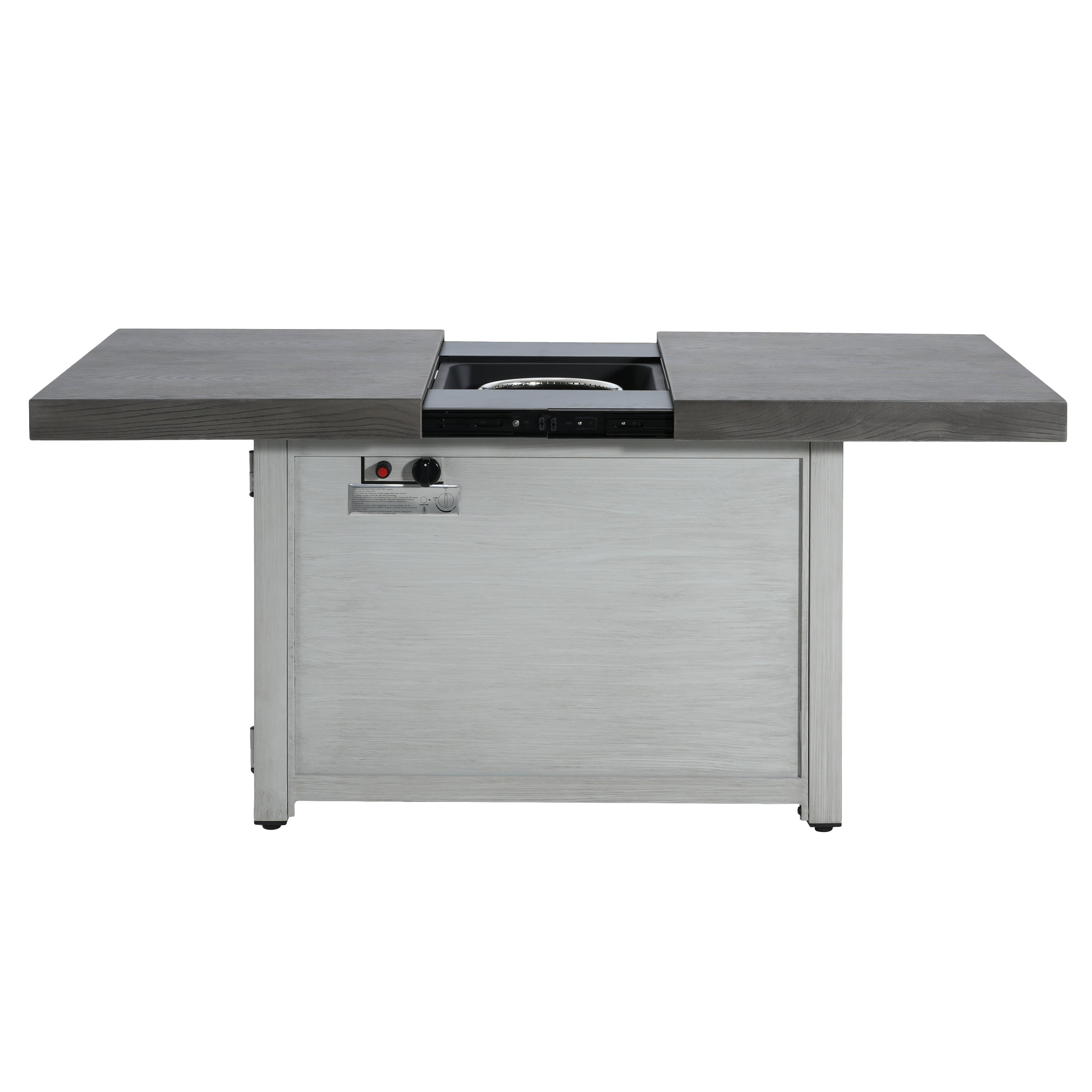 Kirathira Extendable Rectangle Aluminum fire Pit Table, 50,000BTU ...