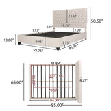 Cumulus Fully Upholstered Fabric Queen Bed – GDFStudio