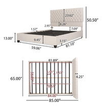 Cumulus Fully Upholstered Fabric Queen Bed – GDFStudio