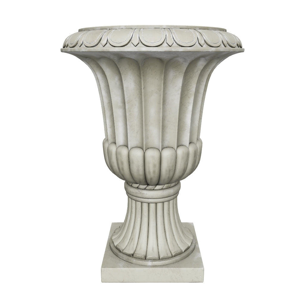 Napoli Outdoor Roman Antique Green Stone Garden Urn Planter – GDFStudio