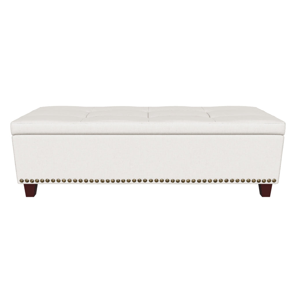 Gisele Tufted Beige Fabric Rectangle Storage Ottoman Bench – GDFStudio