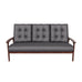 Samulle Mid Century Waffle Stitch Tufted Accent Sofa with Rubberwood L ...