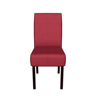 Raphael Wooden Dining Chairs (Set of 2), Deep Red and Dark Brown Finis ...