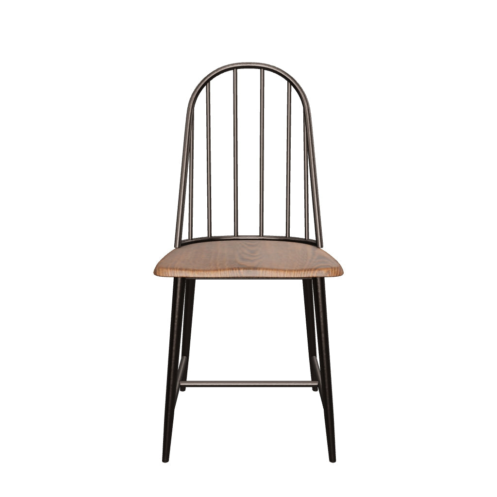 Conwell Farmhouse Spindle Back Dining Chairs, Set of 2, Dark Brown and ...