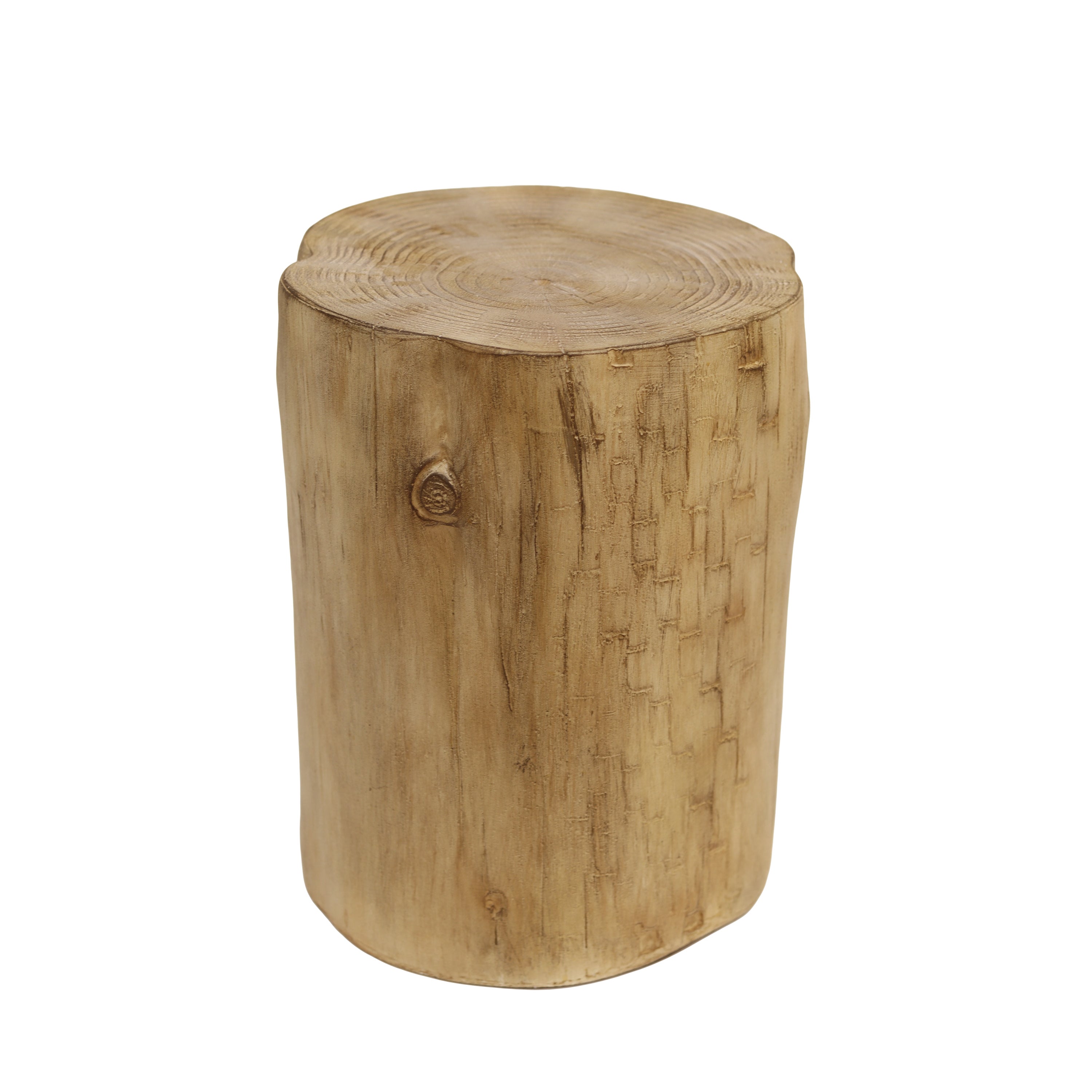 Lucas Indoor & Outdoor Contemporary Hand-Painted Wood Stump End & Side ...