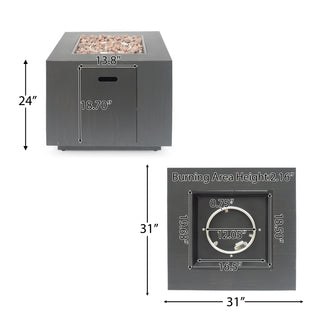 Jasmine Outdoor 33-Inch Square Fire Pit – GDFStudio