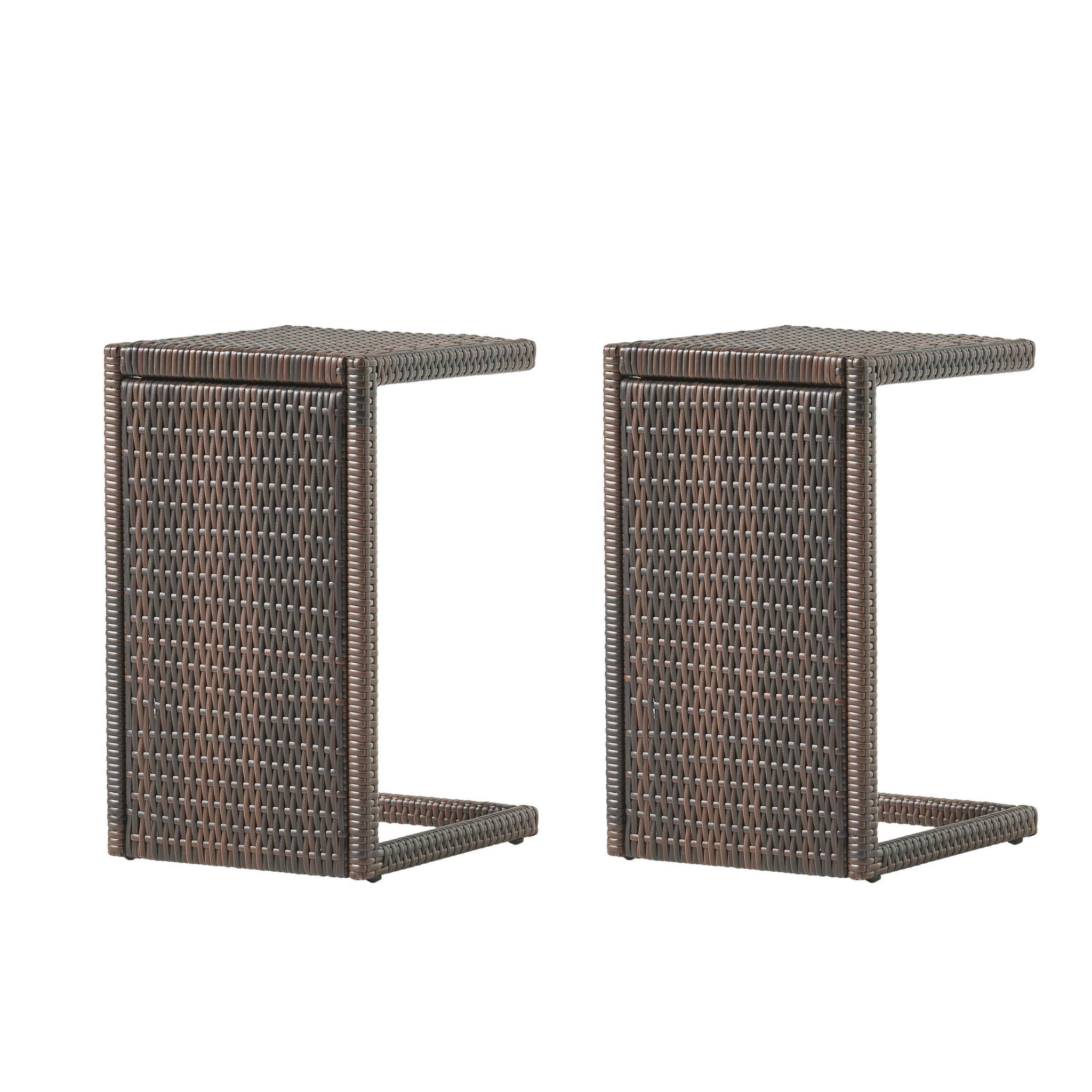 Forrest Outdoor Wicker C-Shaped Side Table – GDFStudio