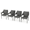Melisandre Outdoor Grey Wicker Stacking Chairs (Set of 4) – GDFStudio