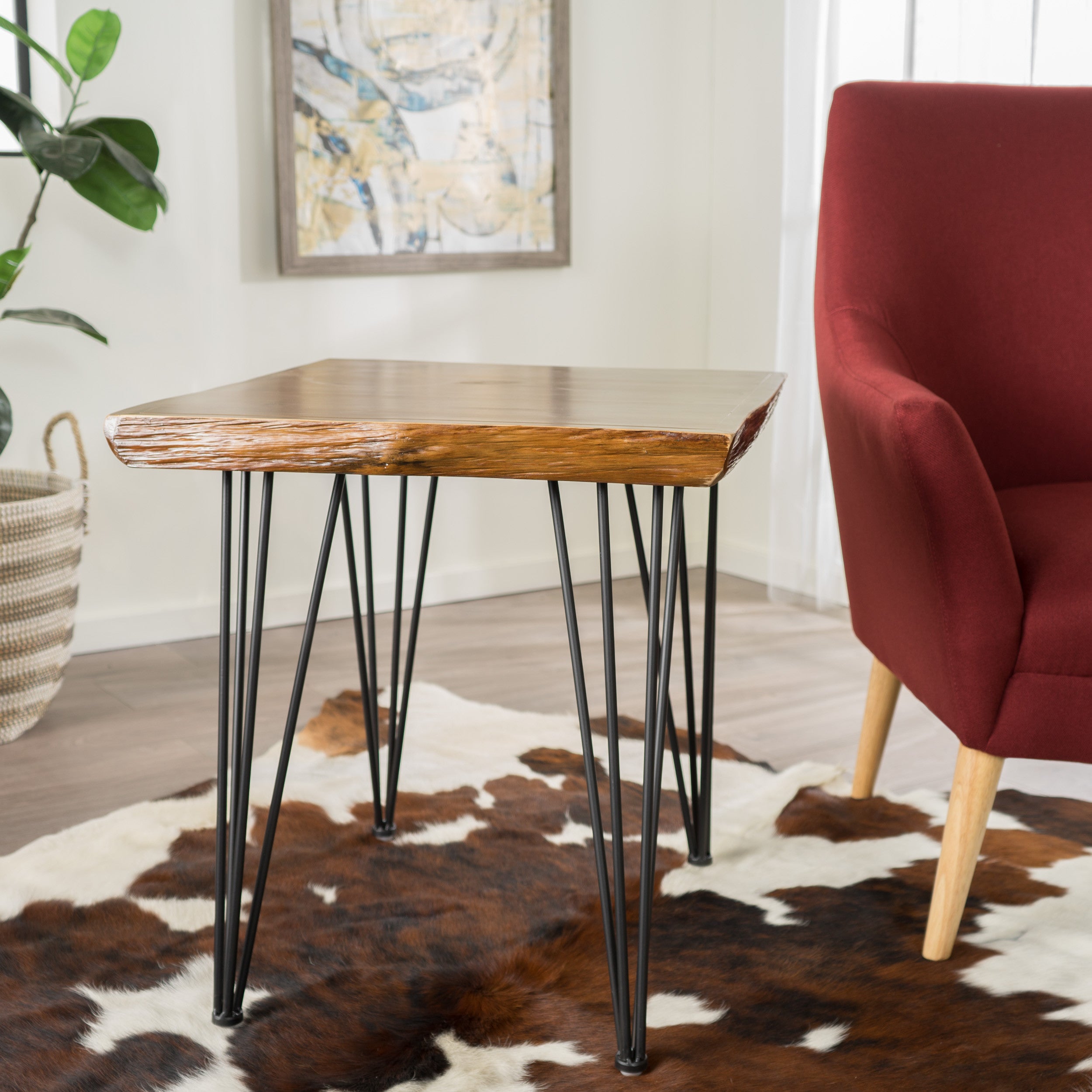 Regent Natural Finish Firwood Faux Live Edge End Table – GDFStudio