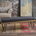 Elaina Industrial Modern Fabric Bench – GDFStudio