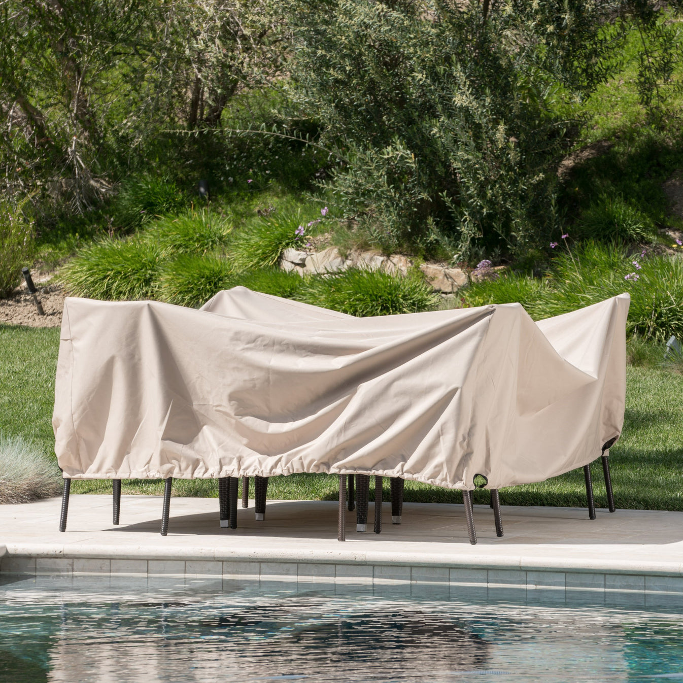 Coverall Outdoor Beige Waterproof Fabric Dining Set Cover – GDFStudio