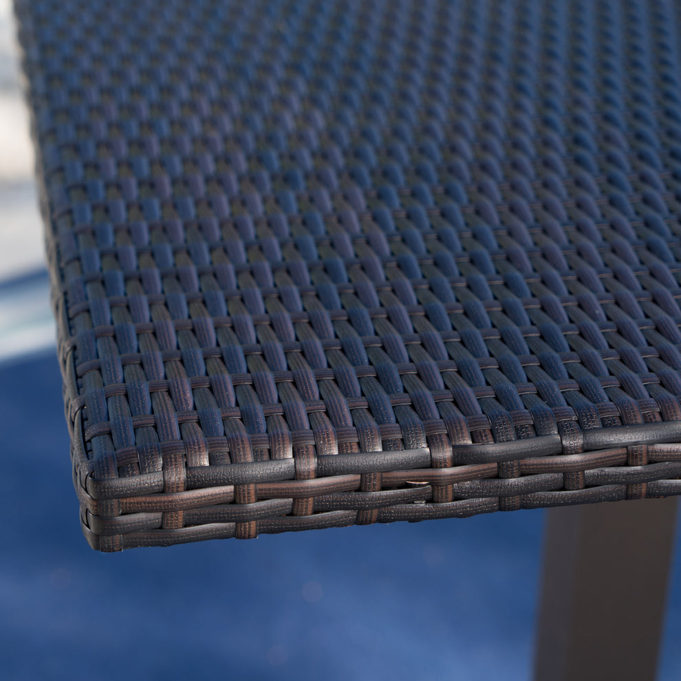 Lamar Outdoor 3 Piece Square Multi-brown Wicker Bar Set – GDFStudio