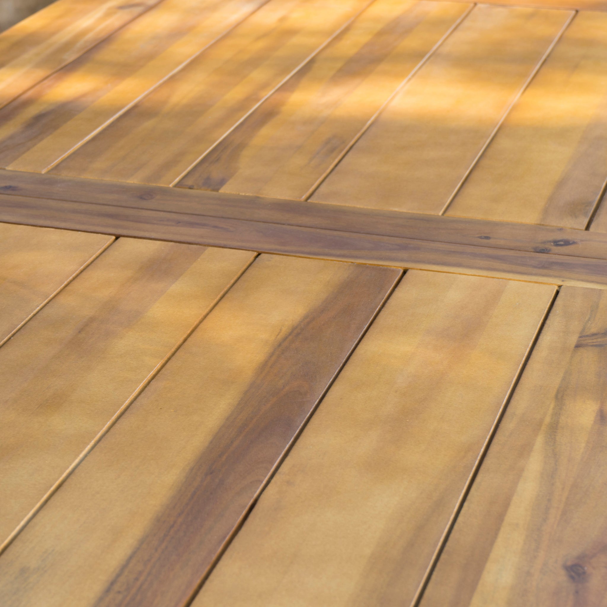 Pomelo Outdoor 7 Piece Teak Finish Acacia Wood Dining Set – GDFStudio