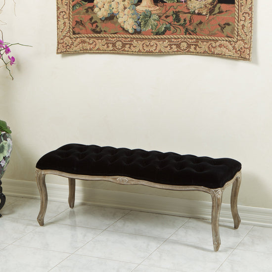 Francis Traditional Button Tufted Velvet Bench – GDFStudio
