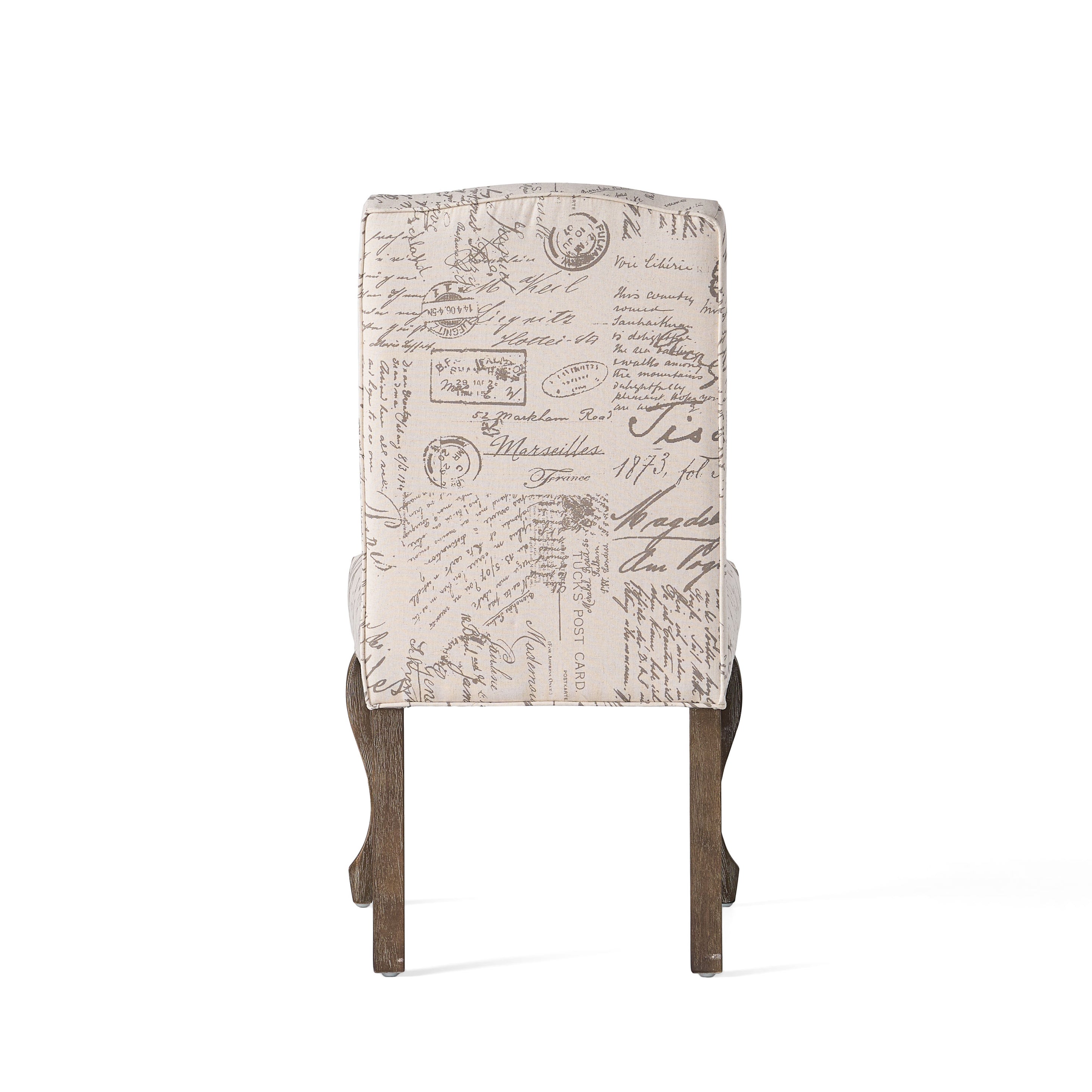 Crown Back French Script Beige Fabric Dining Chairs (Set of 2) – GDFStudio