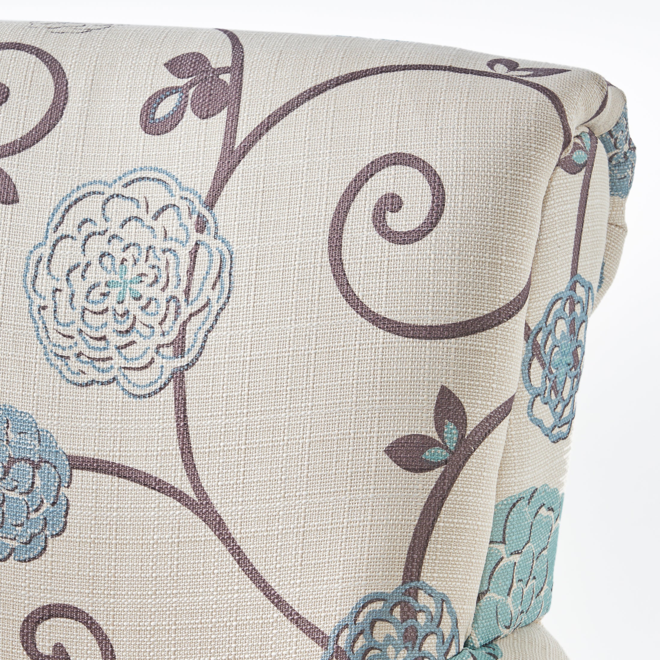 Roseville Scrolled Back Floral Print Fabric Club Chair – GDFStudio
