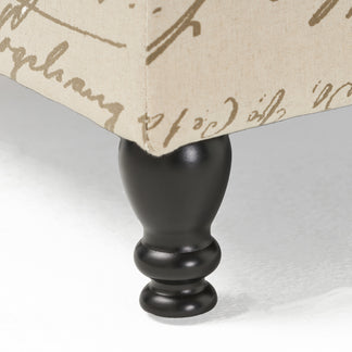 Kingsbury Fabric Storage Ottoman Bench with French Script – GDFStudio