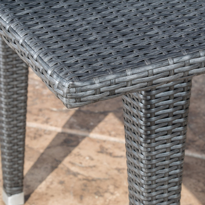 Aina Grey Wicker Outdoor Patio Table – GDFStudio