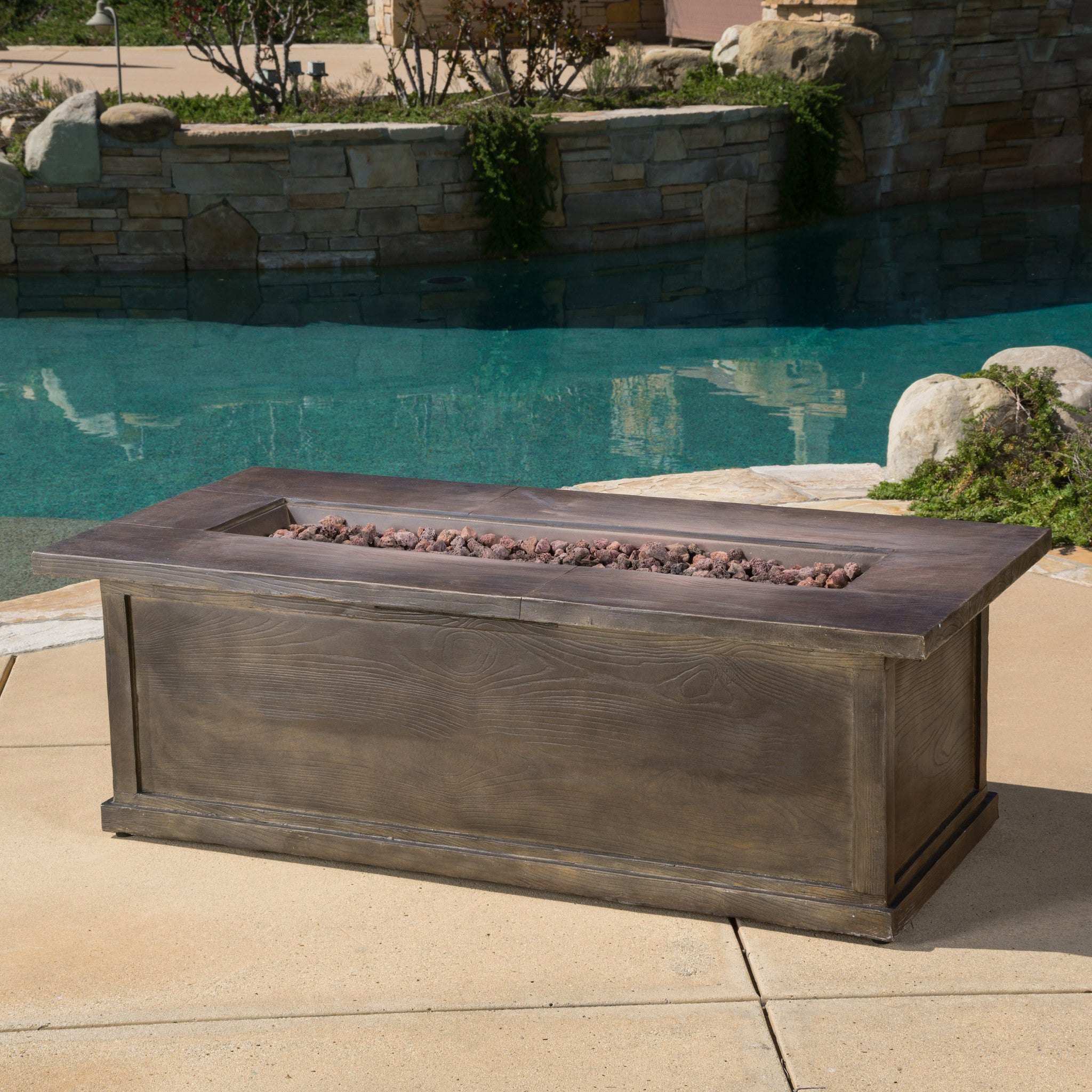 Pablo Outdoor 56-inch Rectangular Propane Fire Table – GDFStudio