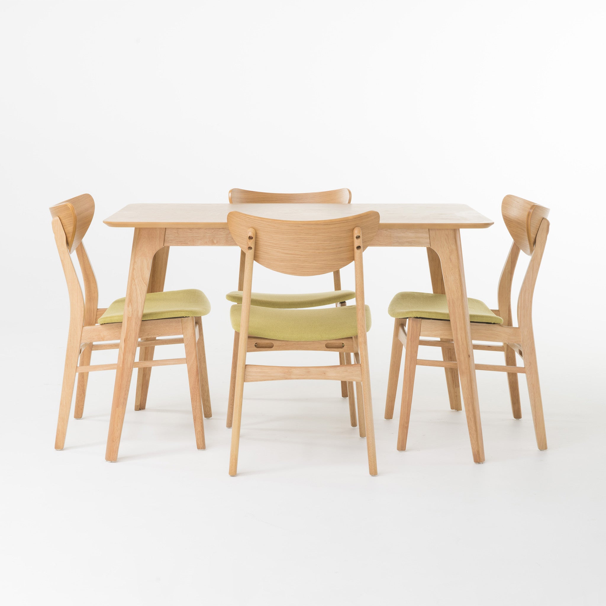 Camilla Natural Oak Finish 50-inch Rectangular 5 Piece Dining Set ...