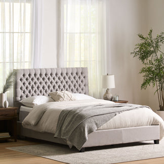 Cumulus Fully Upholstered Fabric Queen Bed – GDFStudio