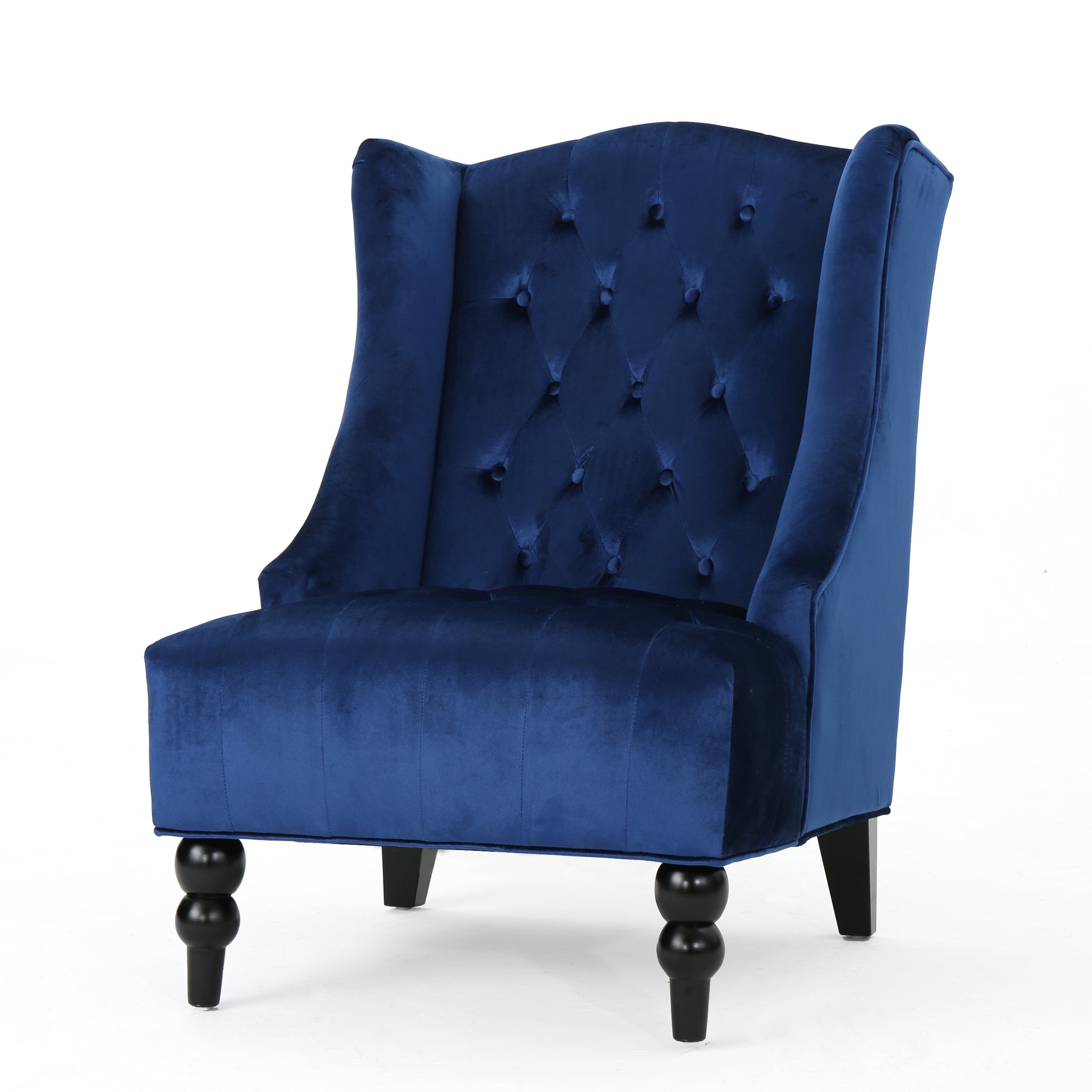 Talisa Winged High-Back Tufted New Velvet Club Chair – GDFStudio