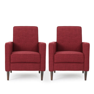 Mason Mid-Century Modern Tufted Back Fabric Recliner (set of 2) – GDFStudio
