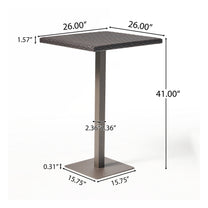 Dominique Outdoor 26 Inch Multi-brown Wicker Square Bar Table – GDFStudio