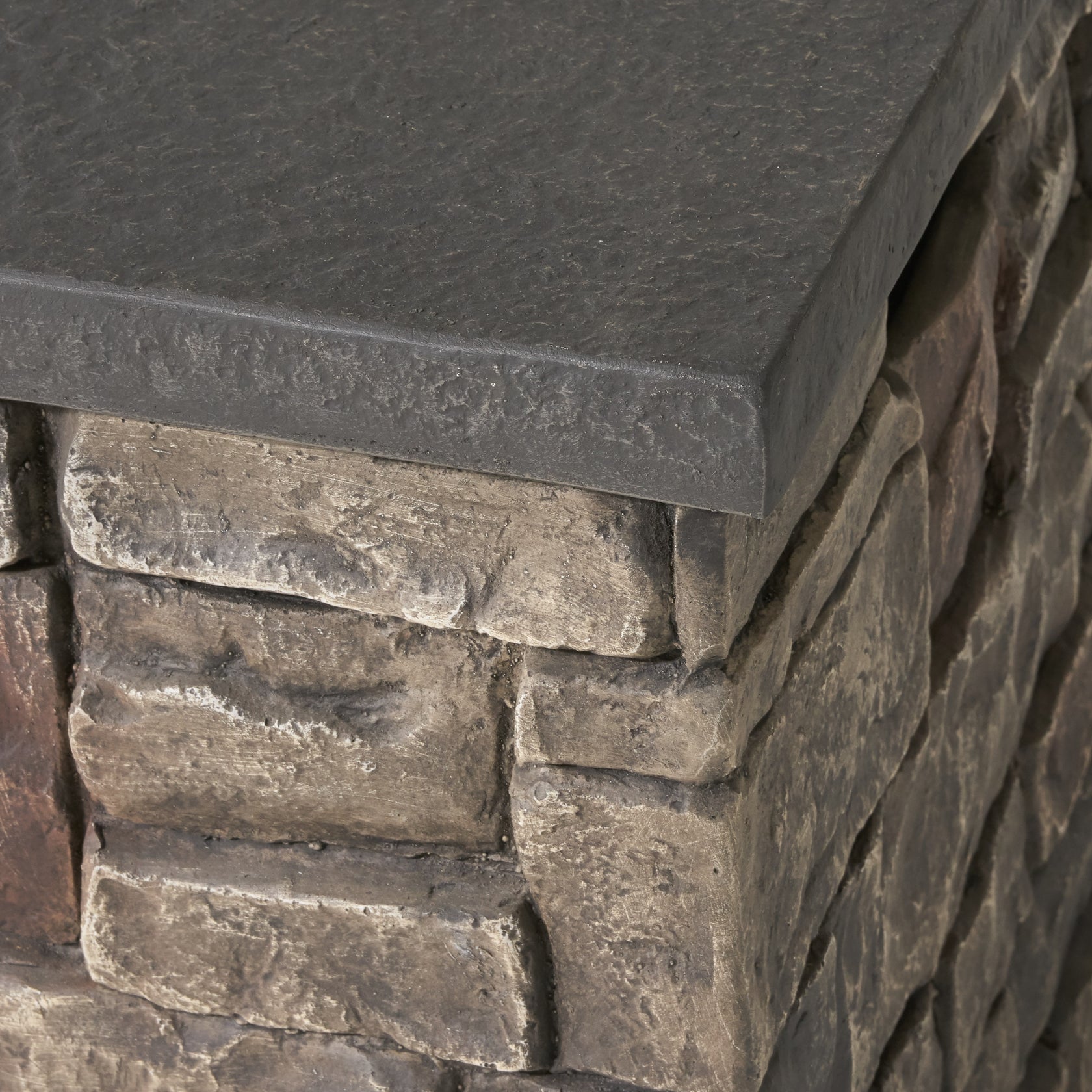 Lillian Rectangular Faux Stone 50,000 BTU Propane Fire Pit – GDFStudio