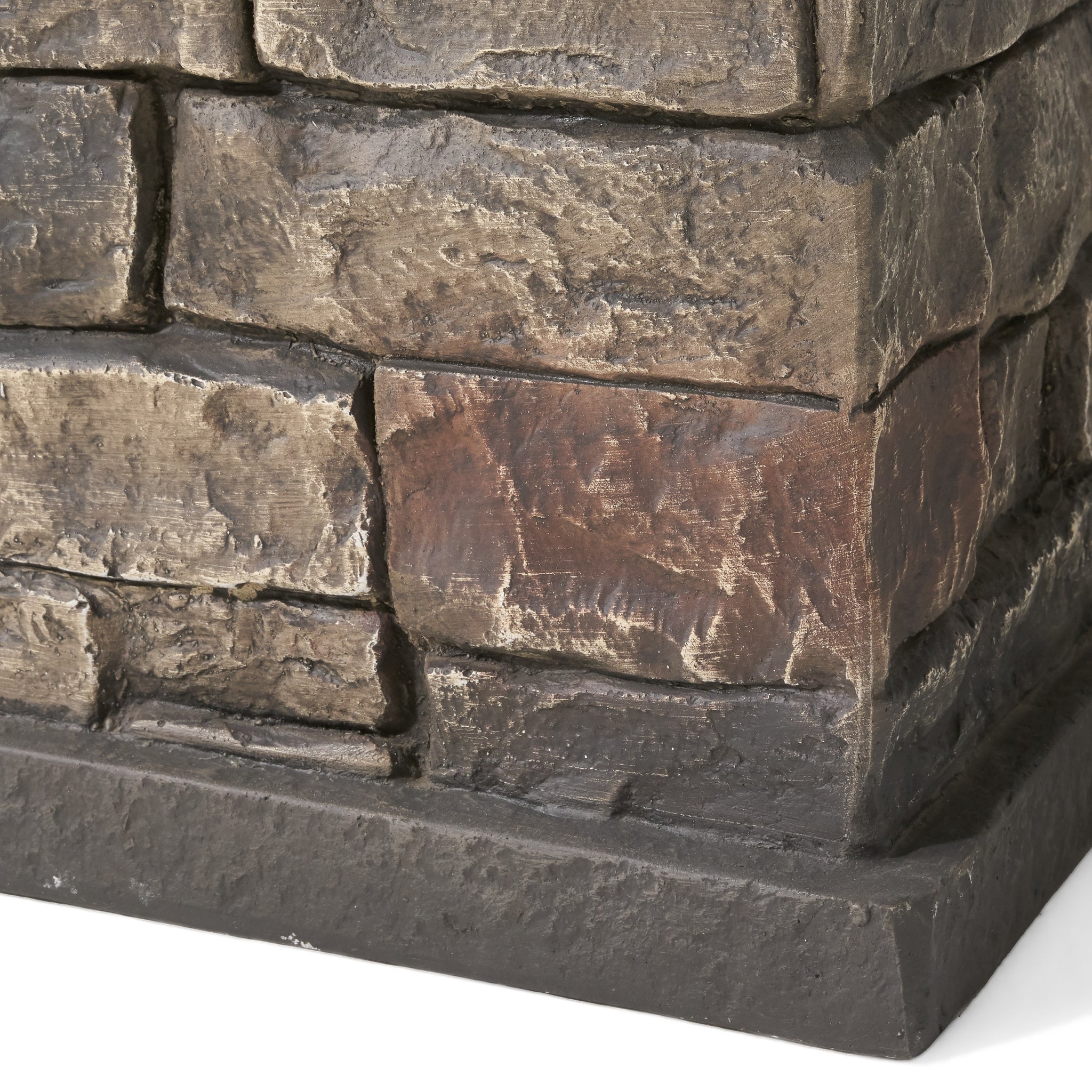 Lillian Rectangular Faux Stone 50,000 BTU Propane Fire Pit – GDFStudio