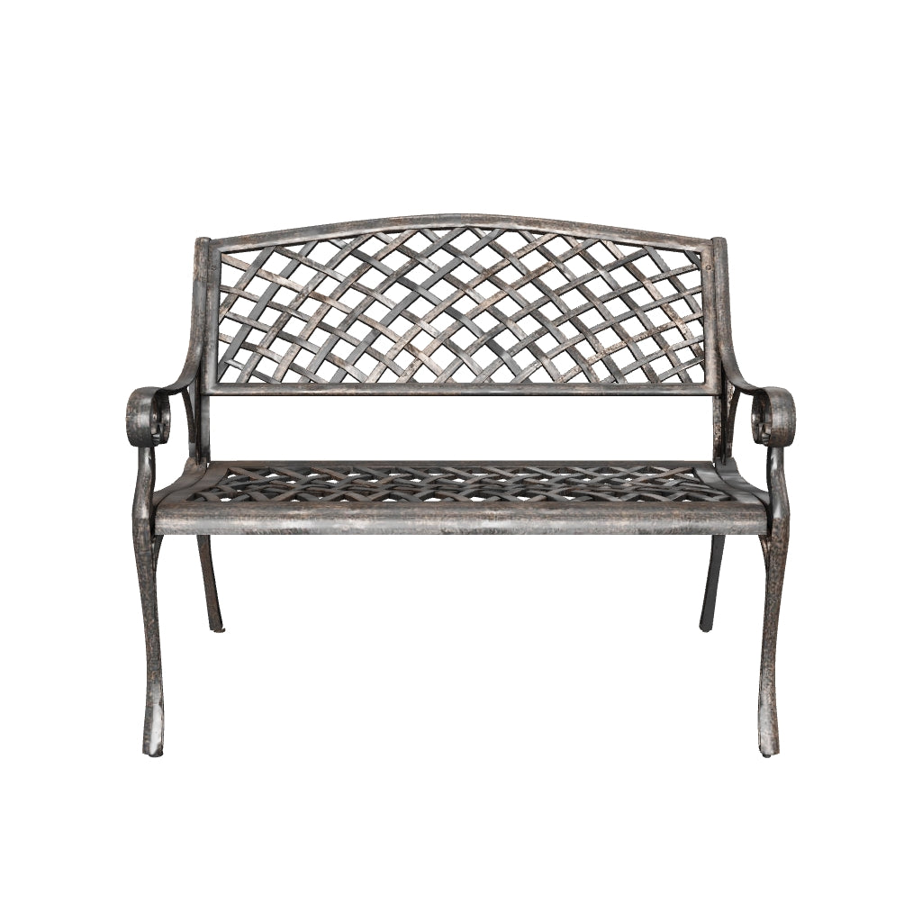 Eastwood Traditional Mesh Pattern Antique Copper Cast Aluminum Bench ...