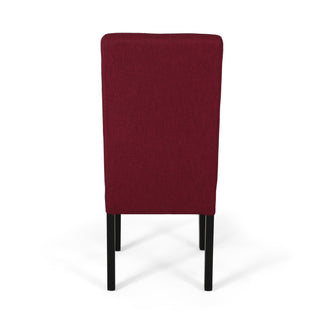 Raphael Wooden Dining Chairs (Set of 2), Deep Red and Dark Brown Finis ...