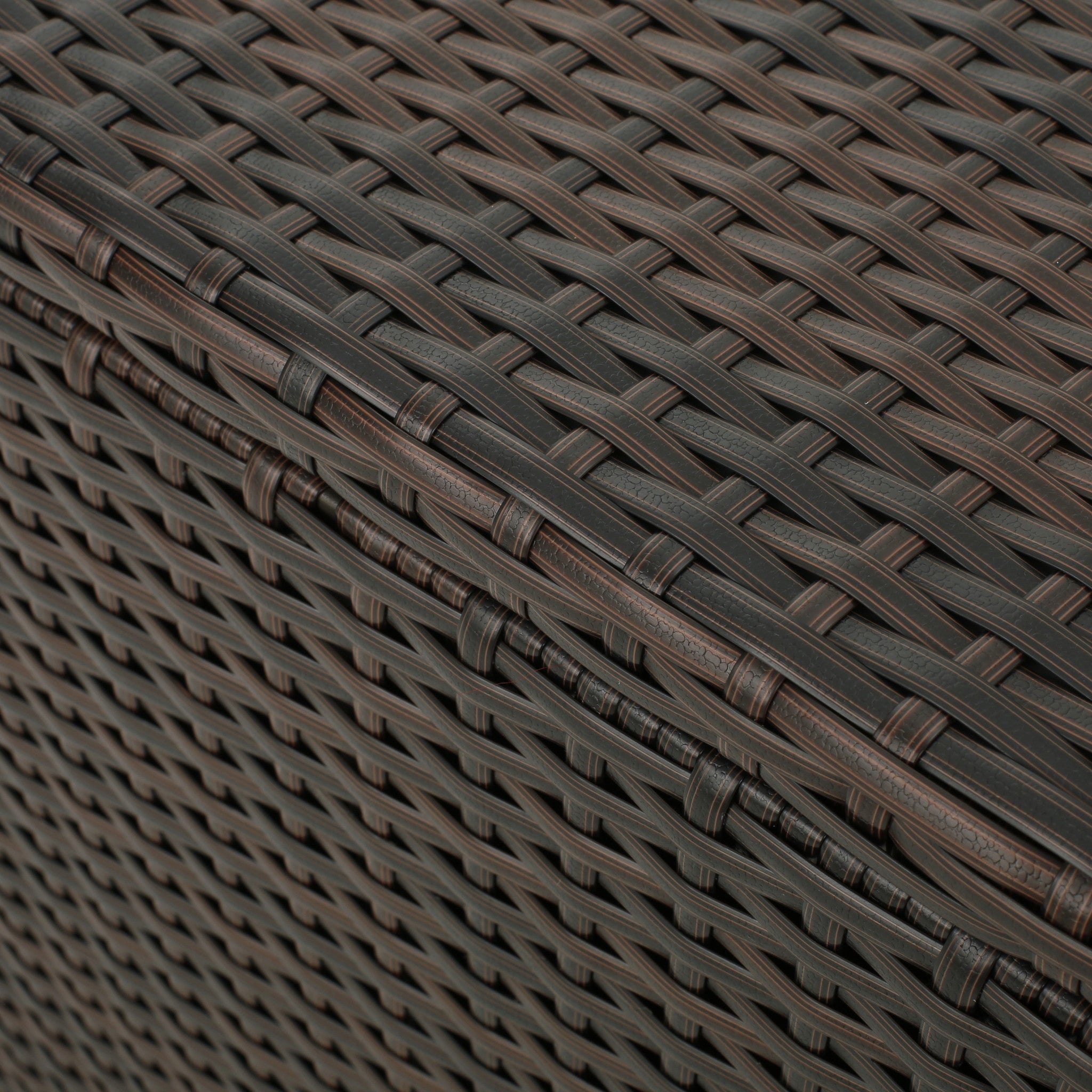 San Louis Obispo Outdoor Square Multi-Brown Wicker Storage Box w/ Zipp ...